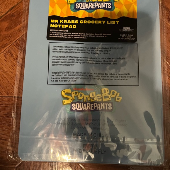 Office | Spongebob Squarepants Mr Krabs Grocery List Notepad | Poshmark